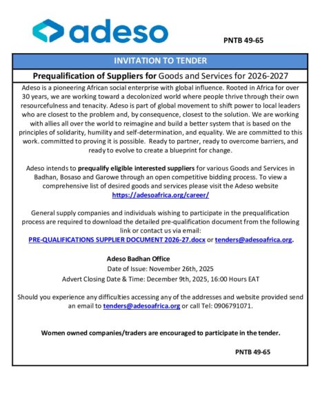 Invitation to Tender -Nov 2025 – Puntland Post